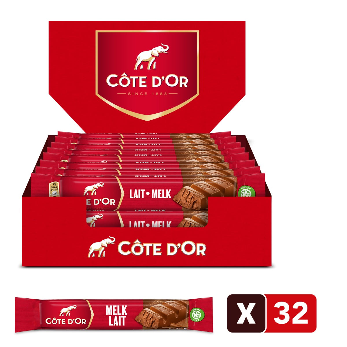 Cote D'Or Melkchocolade Reep 32 X 47 Gram – Candyspot